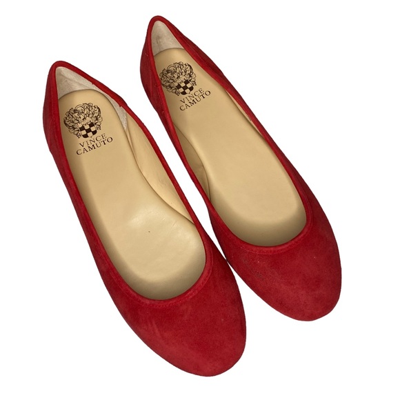 Vince Camuto | Shoes | Vince Camuto Cailee Suede Leather Red Flats ...